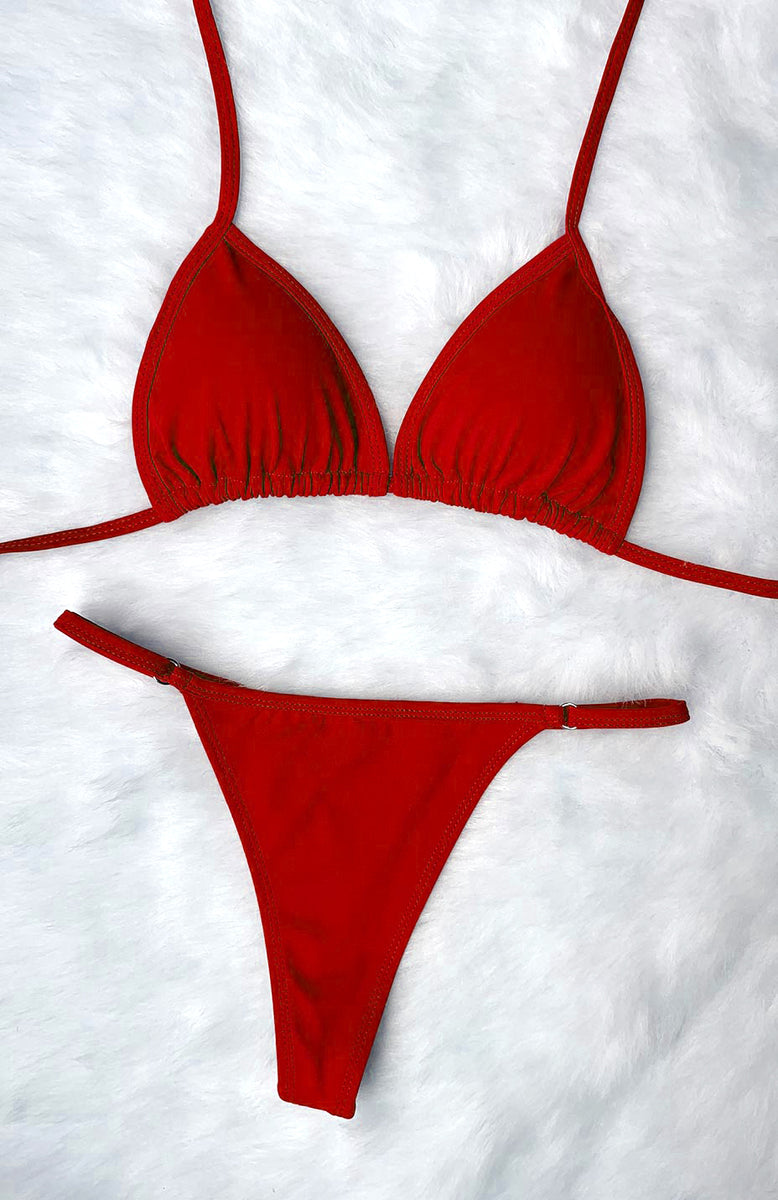 Bikini Amapola G-String - Red bikini – OlaLily